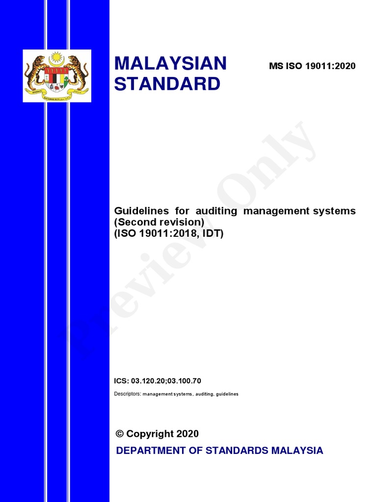 MS Iso19011 Guidelines For Auditing System | PDF | Audit ...