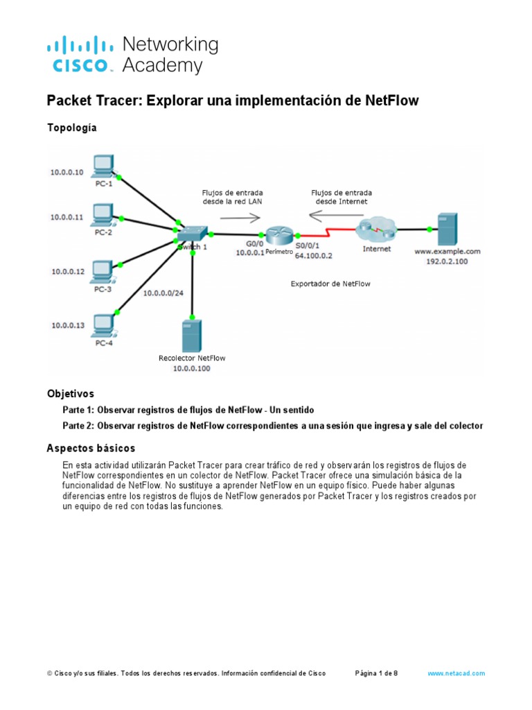 11.2.3.10 Packet Tracer - Explore A NetFlow Implementation Instructions PDF | PDF | Protocolos ...