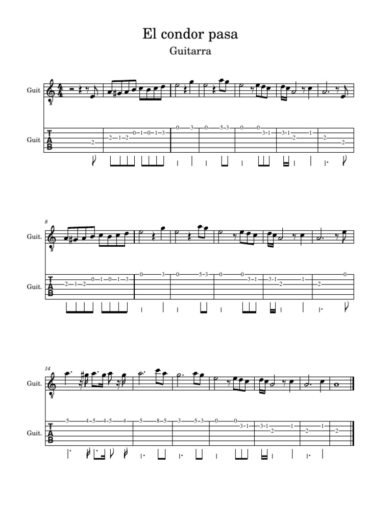 El Condor Pasa - Guitarra PDF | PDF