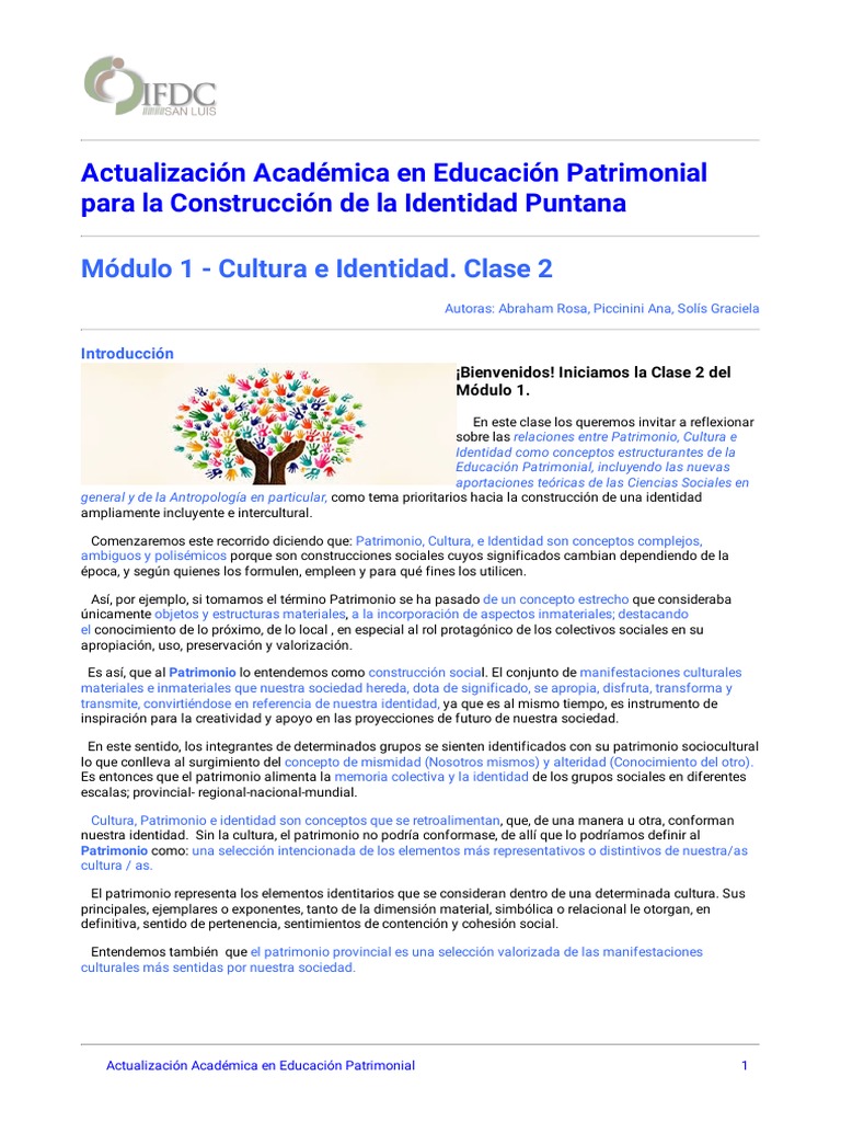 Modulo 1. Cultura e Identidad. Clase 2 | PDF | Sociedad | Antropología