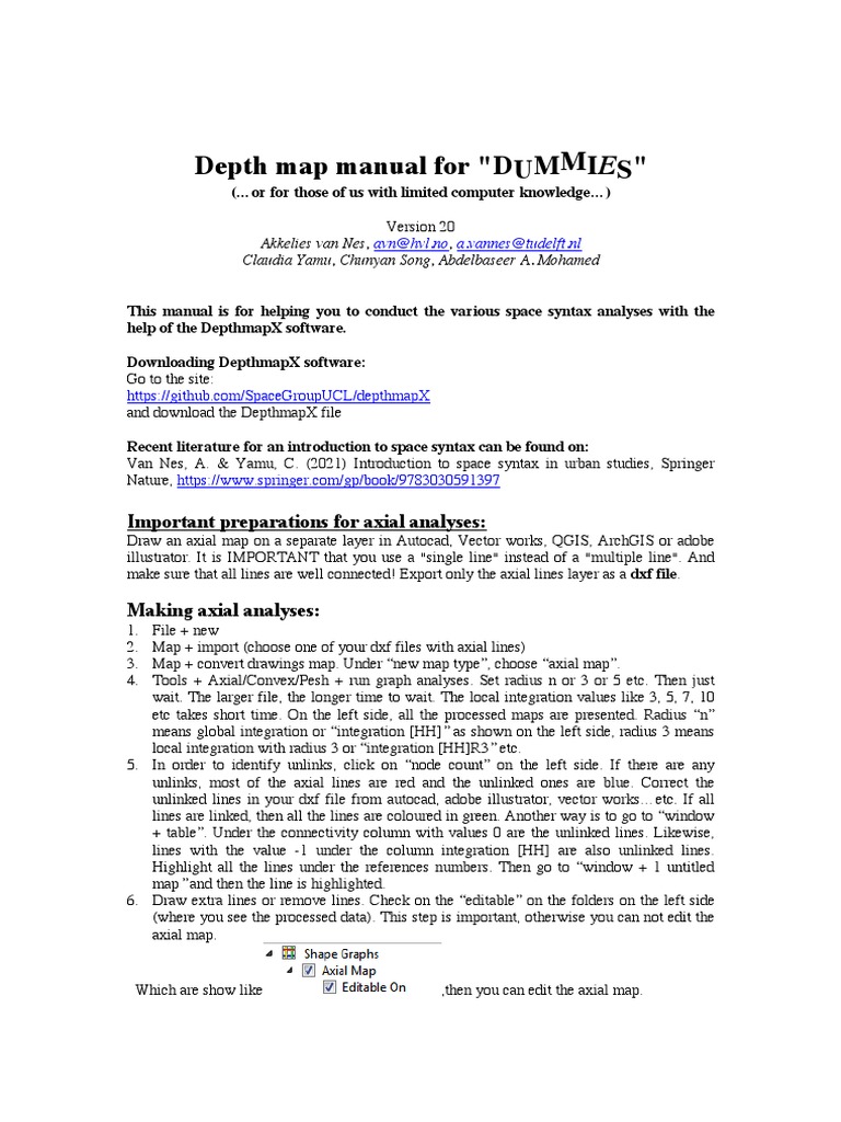 DepthmapX Space Syntax Guide | PDF | Computer File | Geographic ...