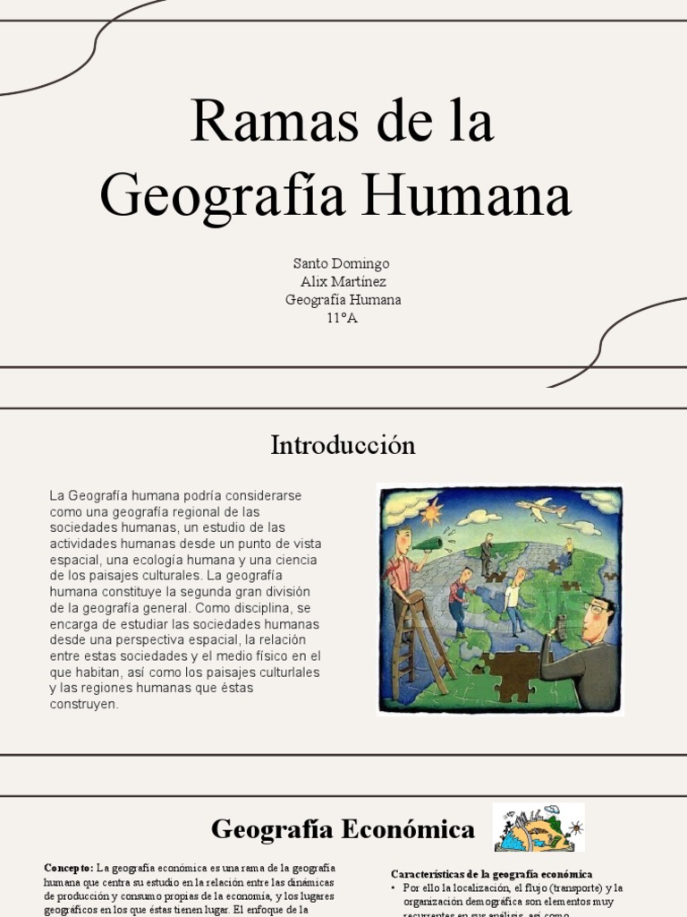 Ramas Geografía Humana - Alix Martínez | PDF | Geografía | Población