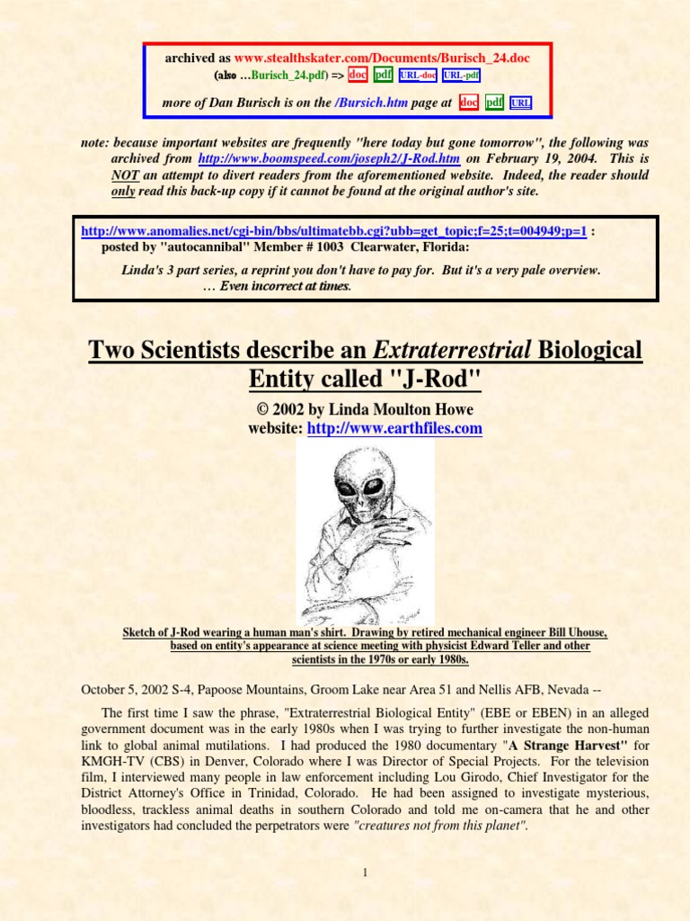 Two Scientists Describe An Extraterrestrial Biological | PDF