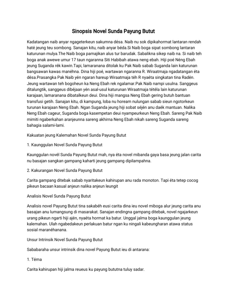 Novel Sunda Payung Butut | PDF
