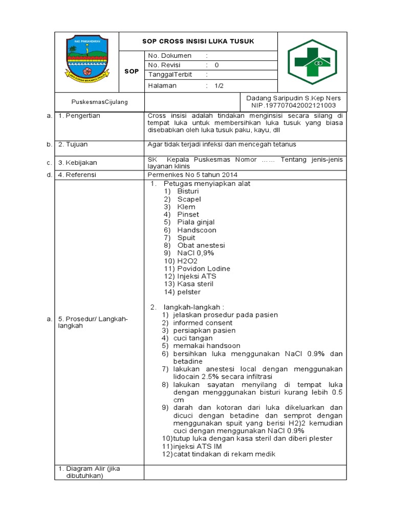 Prosedur Cross Insisi Luka Tusuk | PDF