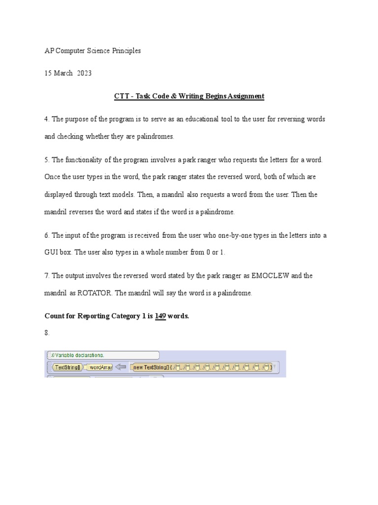 CTT - Task Code and Writing Begins - Q PDF | PDF