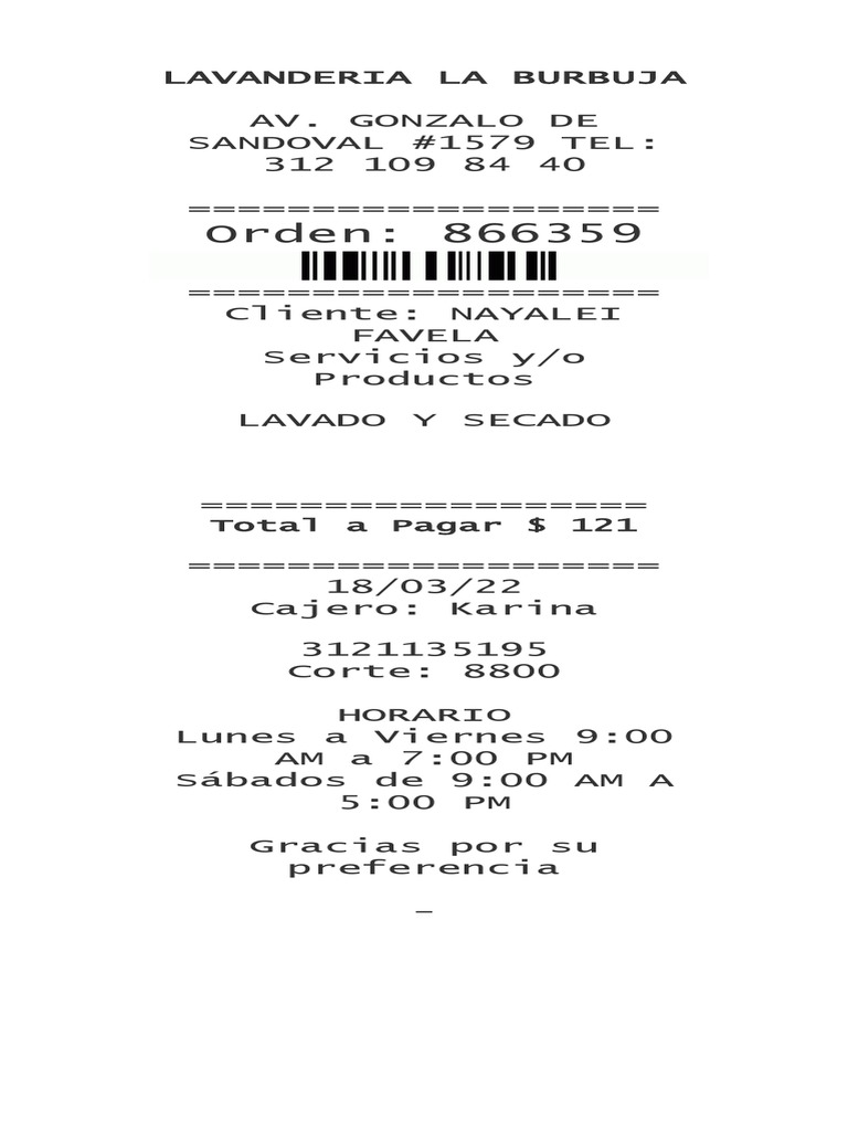 Lavanderia La Burbuja | PDF