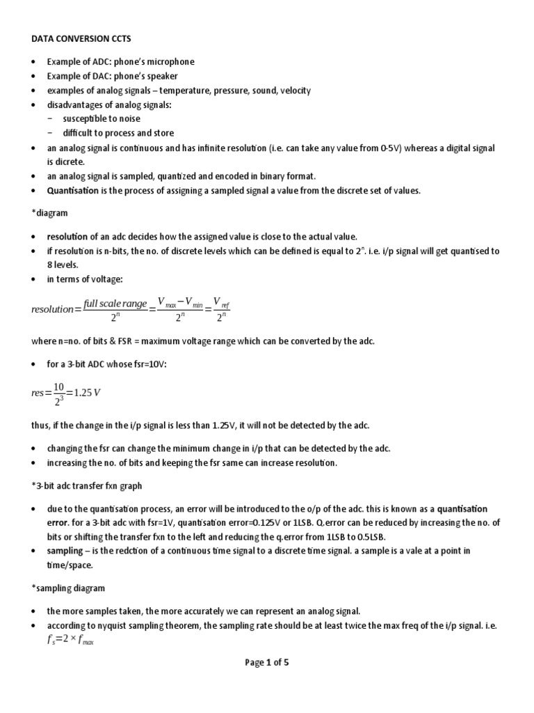 Data Conversion CCTS | PDF | Analog To Digital Converter | Computer ...