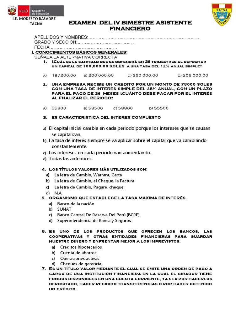 Examen Excel Teoria Y Práctica | PDF | Microsoft Excel | Hoja de cálculo
