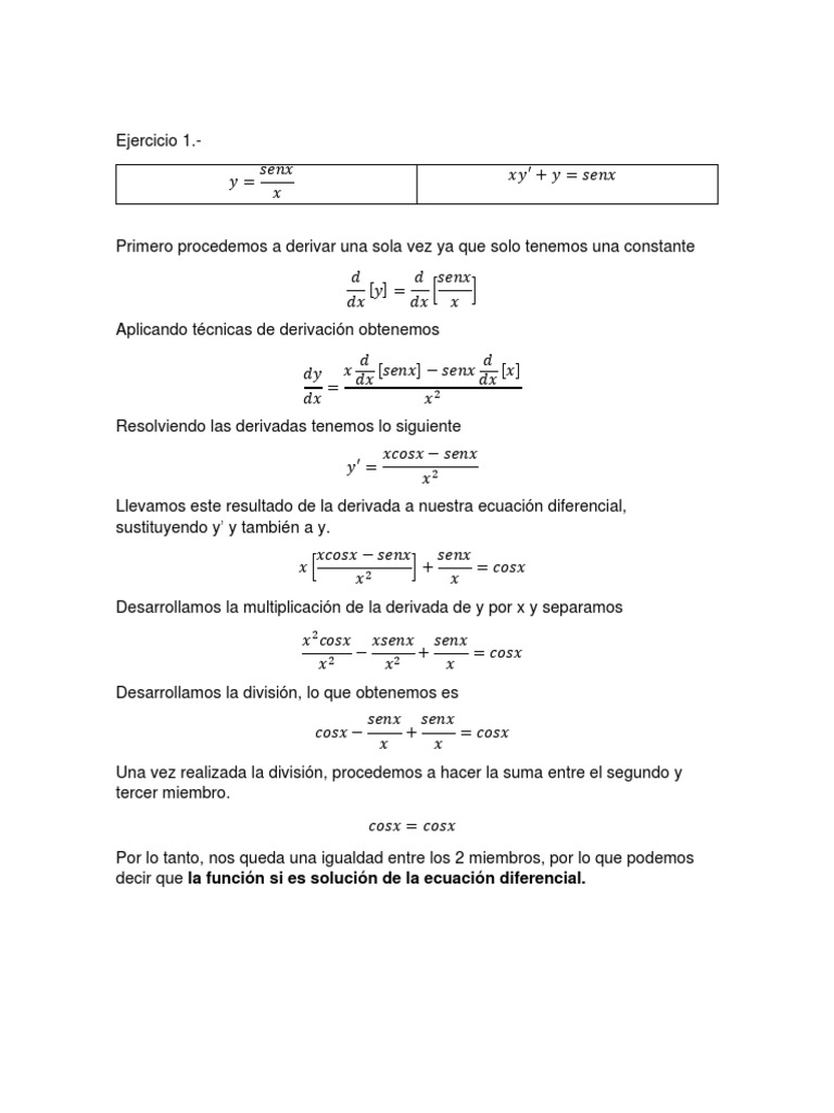 Tarea 2. 1 Al 3 PDF | PDF | Ecuaciones | Ecuaciones diferenciales