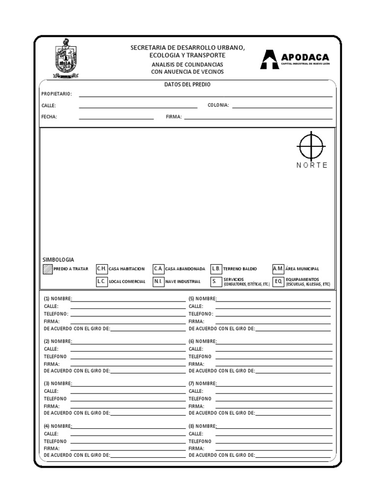 Análisis de colindancias de un predio en Apodaca, Nuevo León | PDF