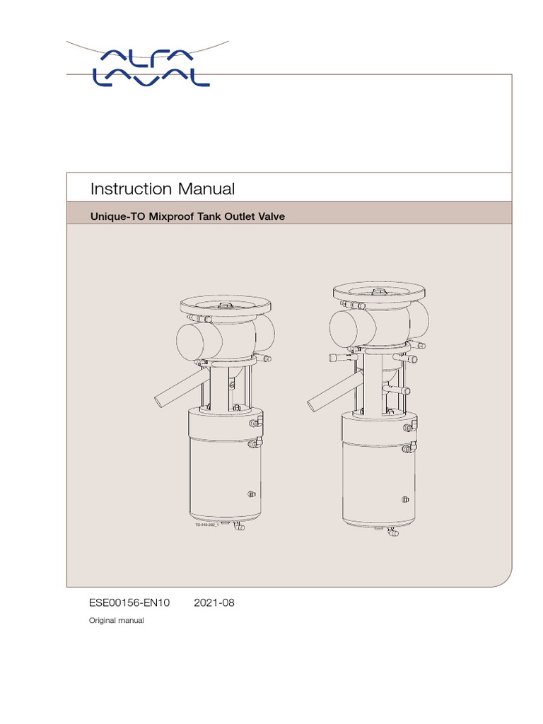 Instruction Manual - Unique To Mixproof Tank Outlet Valve - Ese00156en ...