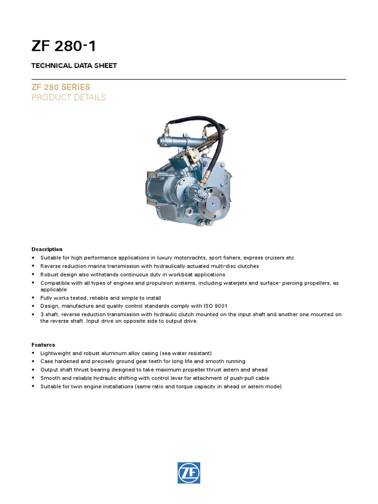 Brochure ZF 2801 | PDF | Horsepower | Mechanical Engineering