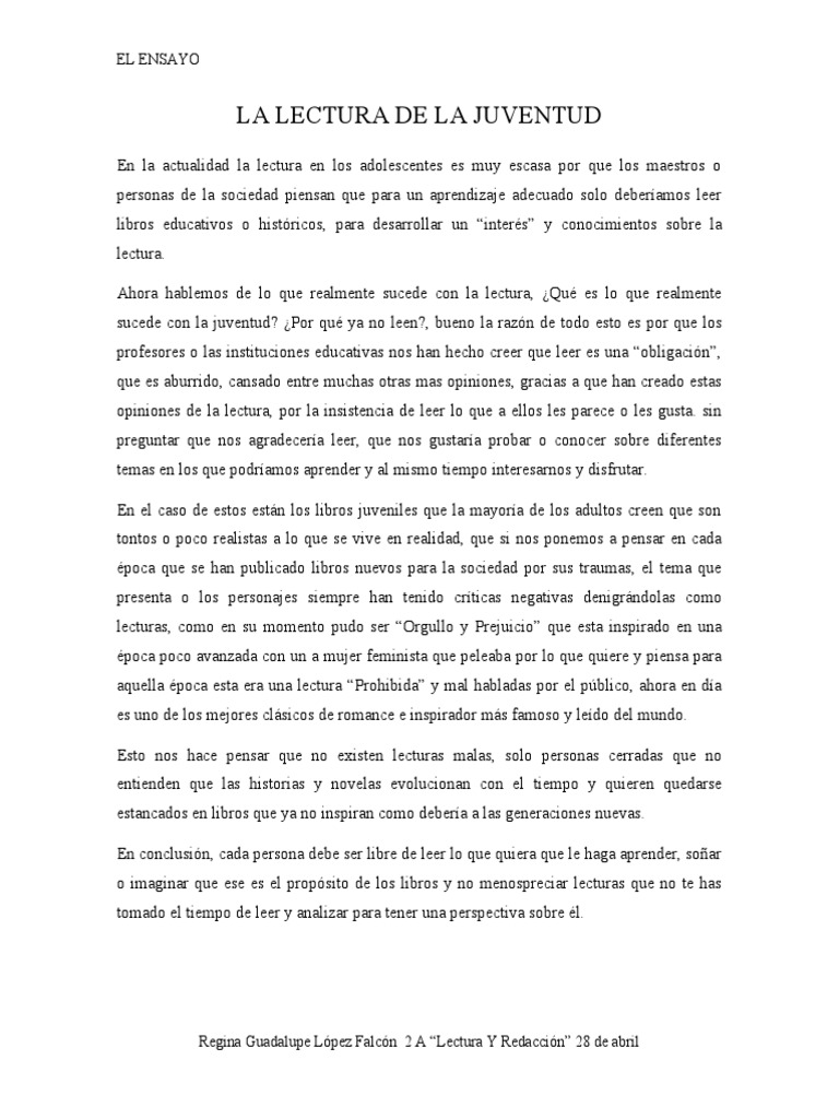 Lectura en Los Jovenes | PDF