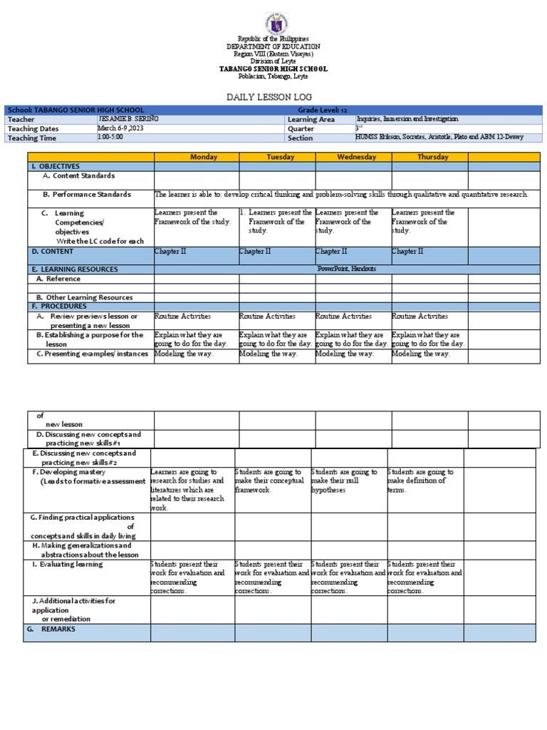 DLL 3is Week 2 | PDF | Learning | Evaluation