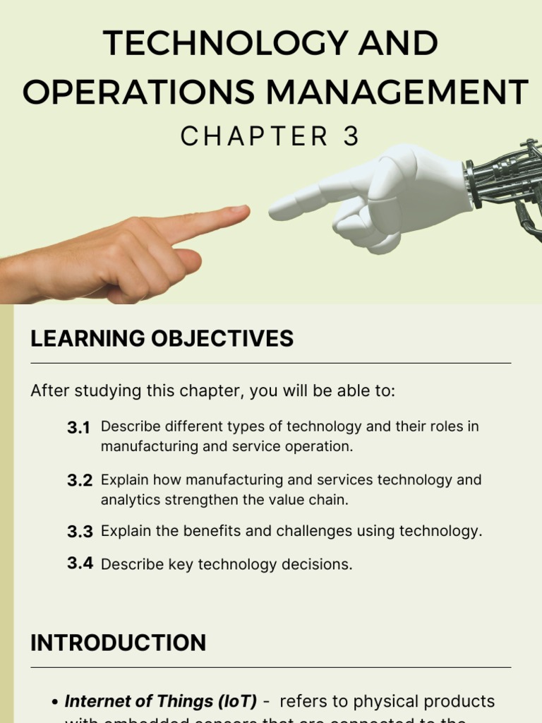 Technology and Operations Management | PDF | Customer Relationship ...