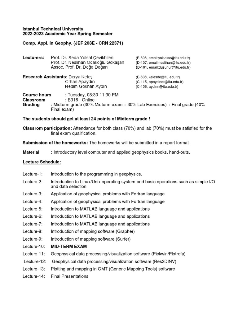 Course Syllabus 2023 | PDF