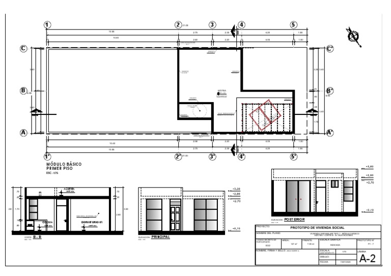 A 2 - Módulo Básico - Segundo Piso - Corte - Elevación | PDF
