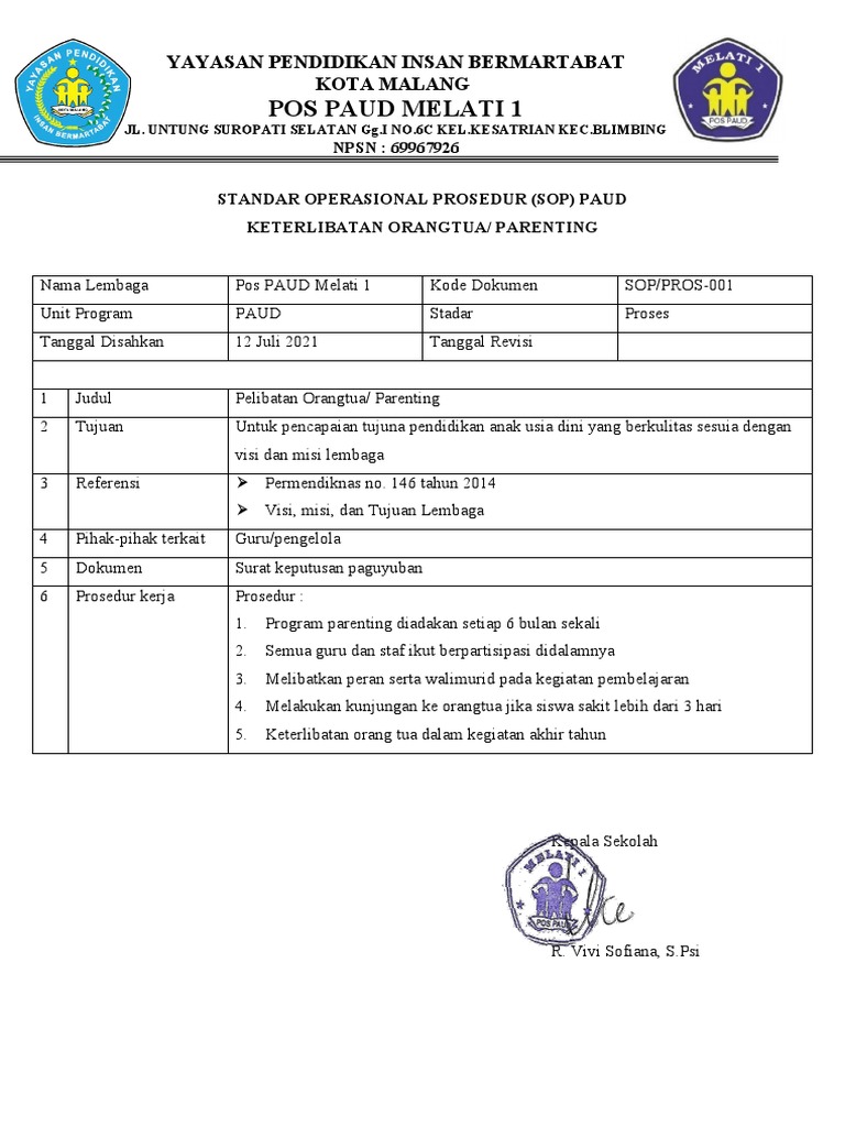 Orangtua/Parenting PAUD | PDF