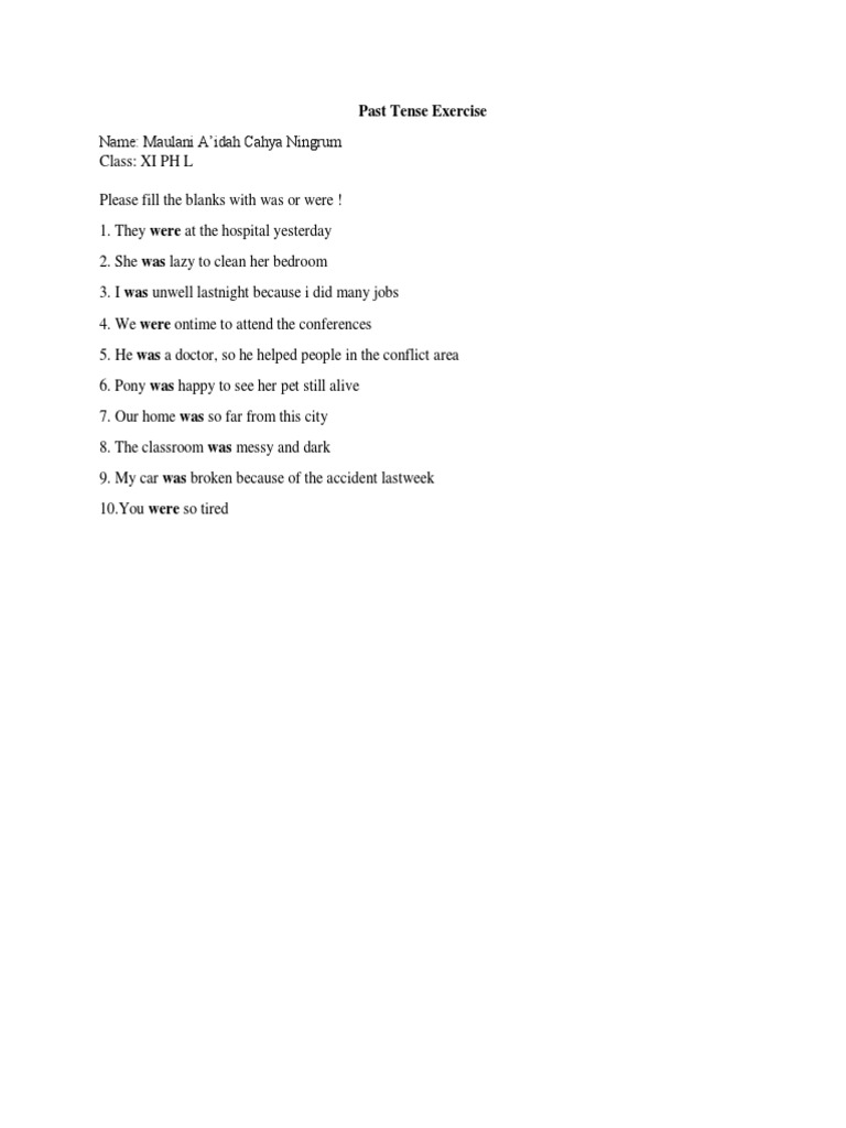 Past Tense PDF