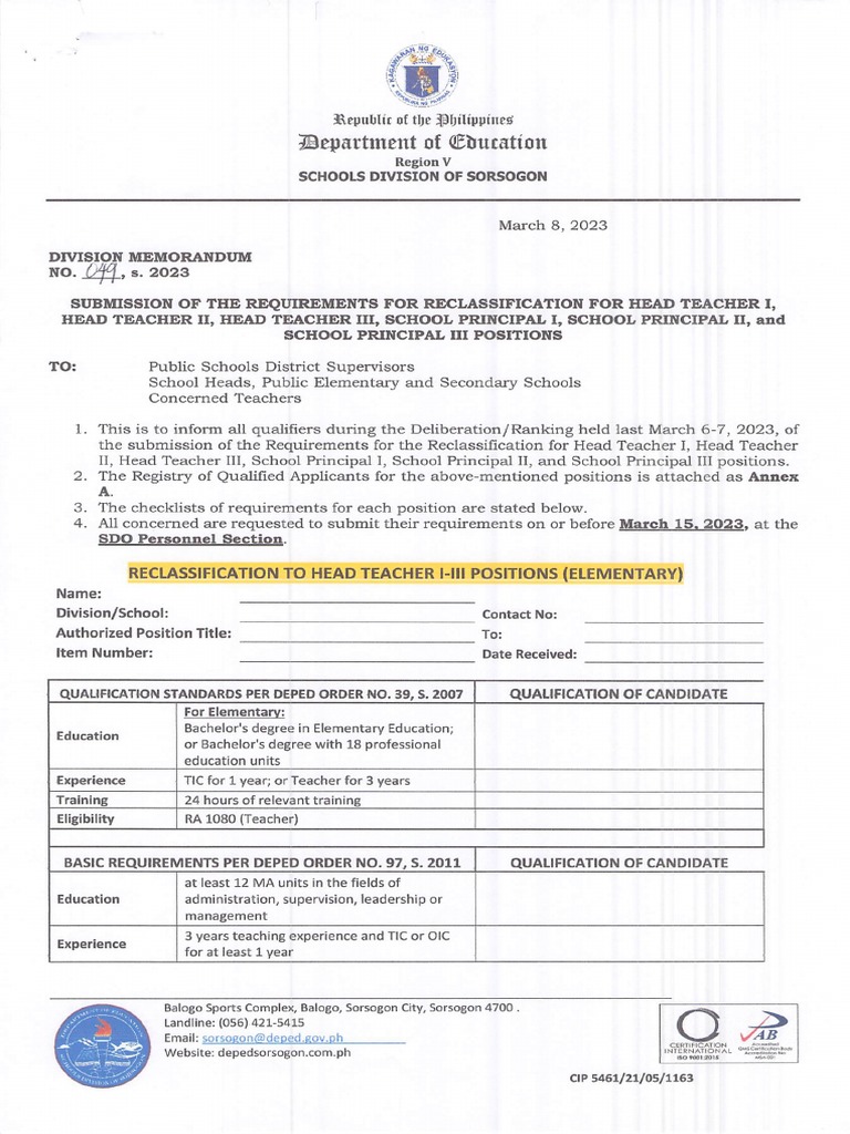 Division Memorandum No. 49, S. 2023 PDF | PDF