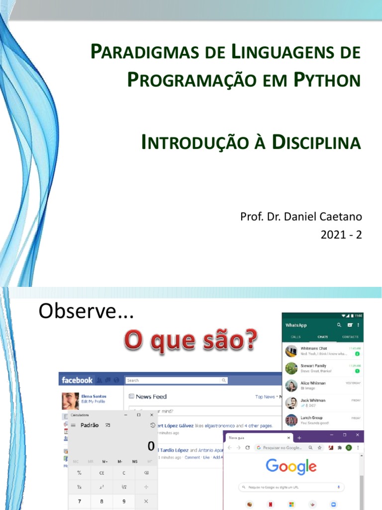 Paradigmas De Linguagens De Programação Em Python Introdução À 