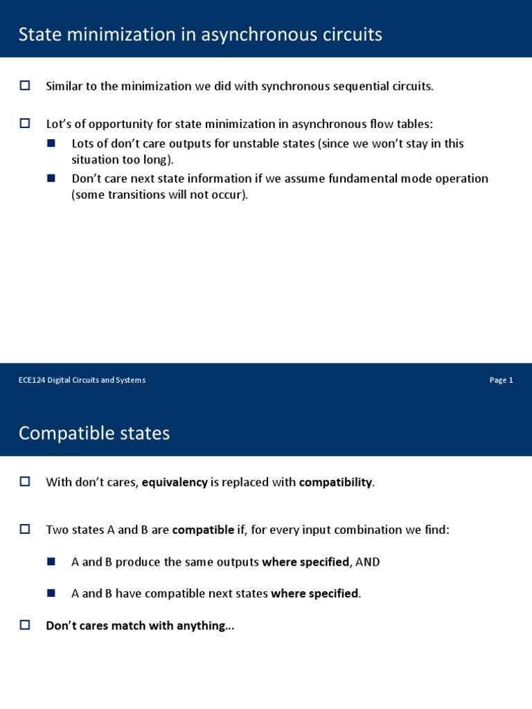 20 Asynchronous State Minimization | PDF | Digital Electronics | Vertex (Graph Theory)