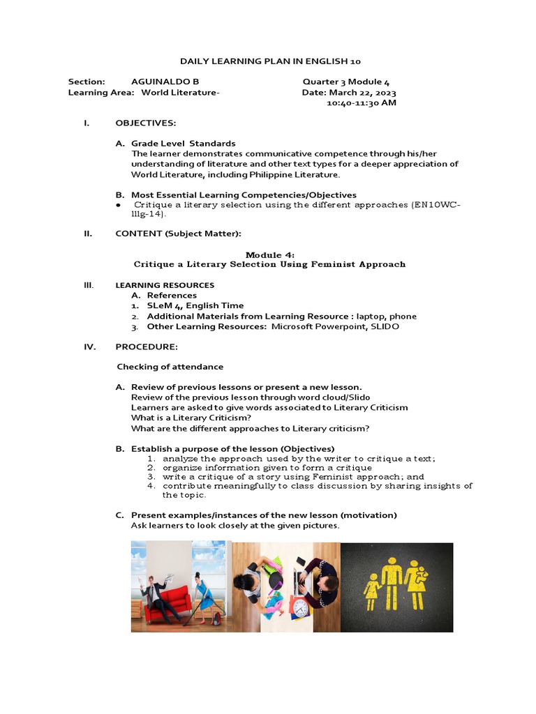 DLL Cot1sy2022 2023final | PDF | Learning | Feminism