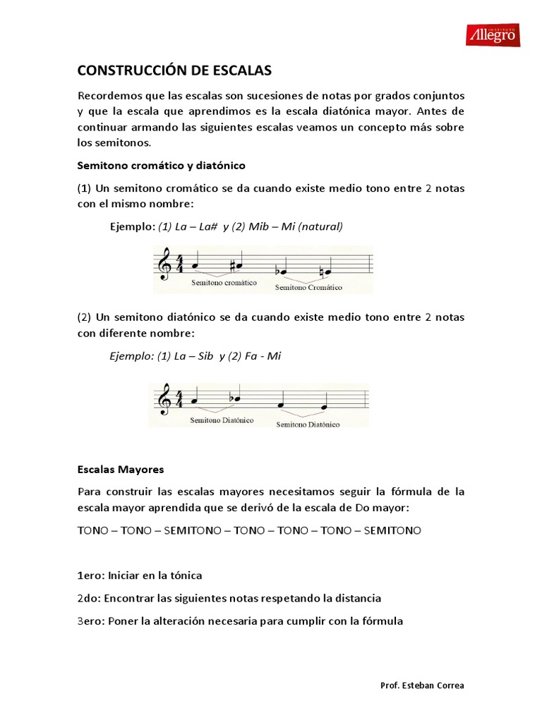 Construccion de Escalas PDF | PDF | Escala (música) | Escalas musicales