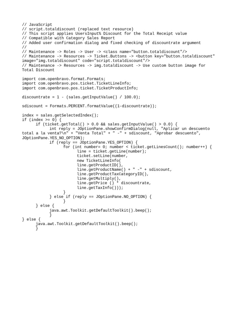 Linea de Descuento Openbravo | PDF