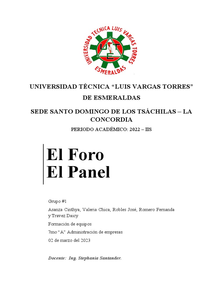 El Foro y Panel - Grupo #1 | PDF | Foro de Internet | Comunicación