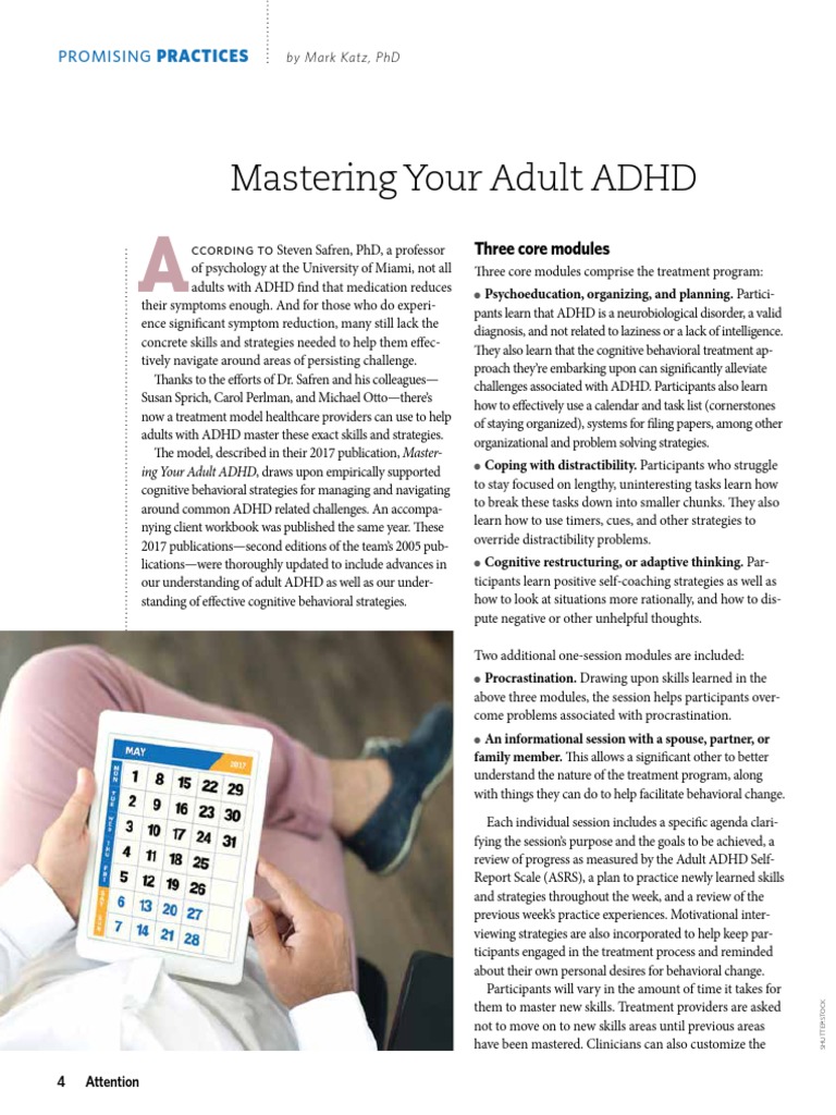 ATTN 02 18 AdultADHD | PDF | Attention Deficit Hyperactivity Disorder | Cognitive Behavioral Therapy