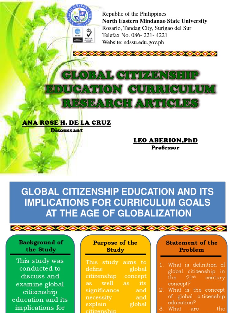 Global citizenship elements in Malaysian primary school curriculum ...