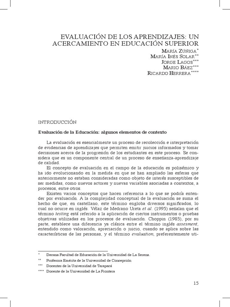 Evaluación de Los Aprendizajes PDF | Descargar gratis PDF | Evaluación | Aprendizaje