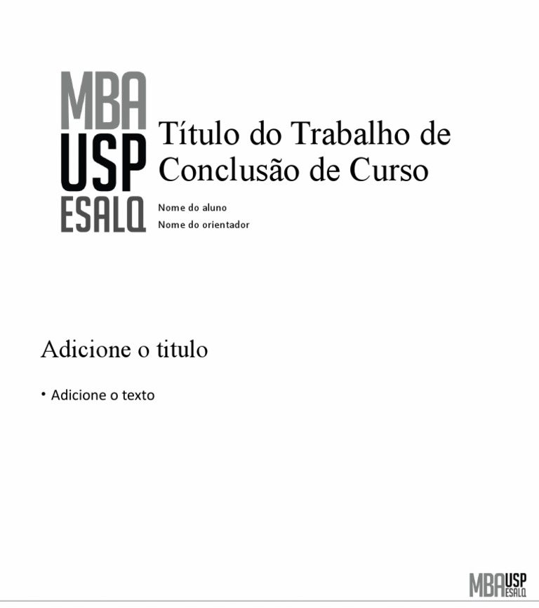 Template Padrão Defesa - TCC - USP | PDF