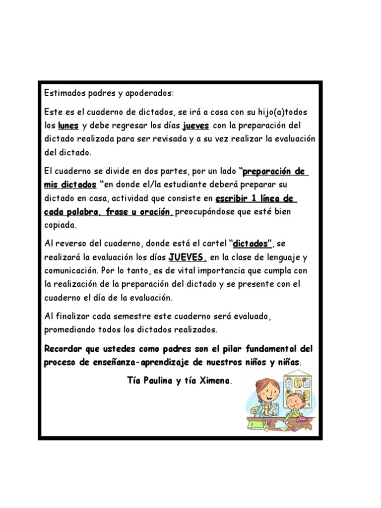 Cuaderno de DICTADO | PDF