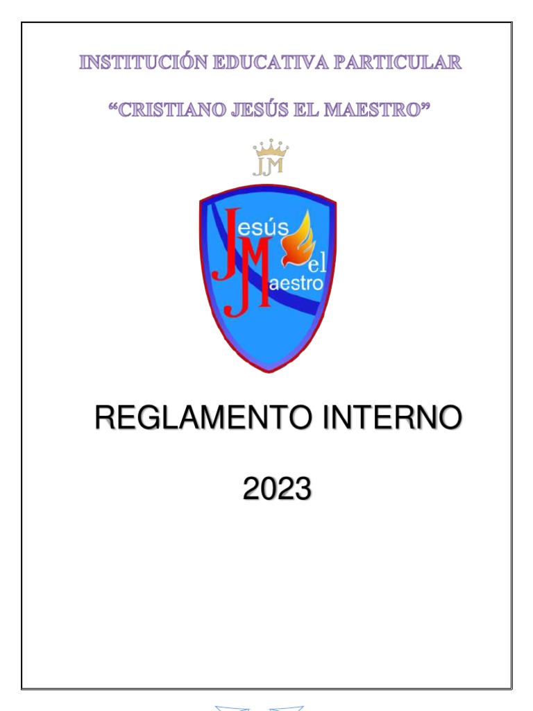 REGLAMENTO INTERNO 2023 Ok PDF | PDF | Maestros | Enseñando