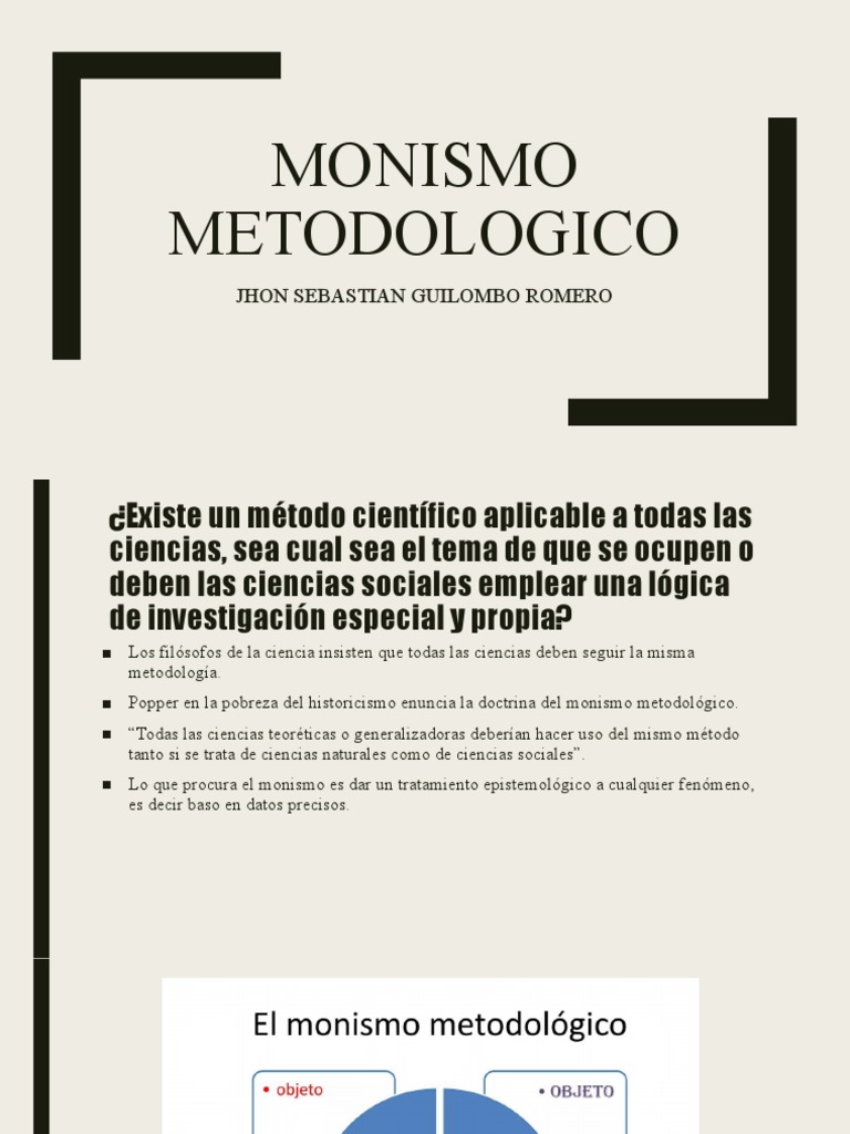 Monismo Metodologico | PDF