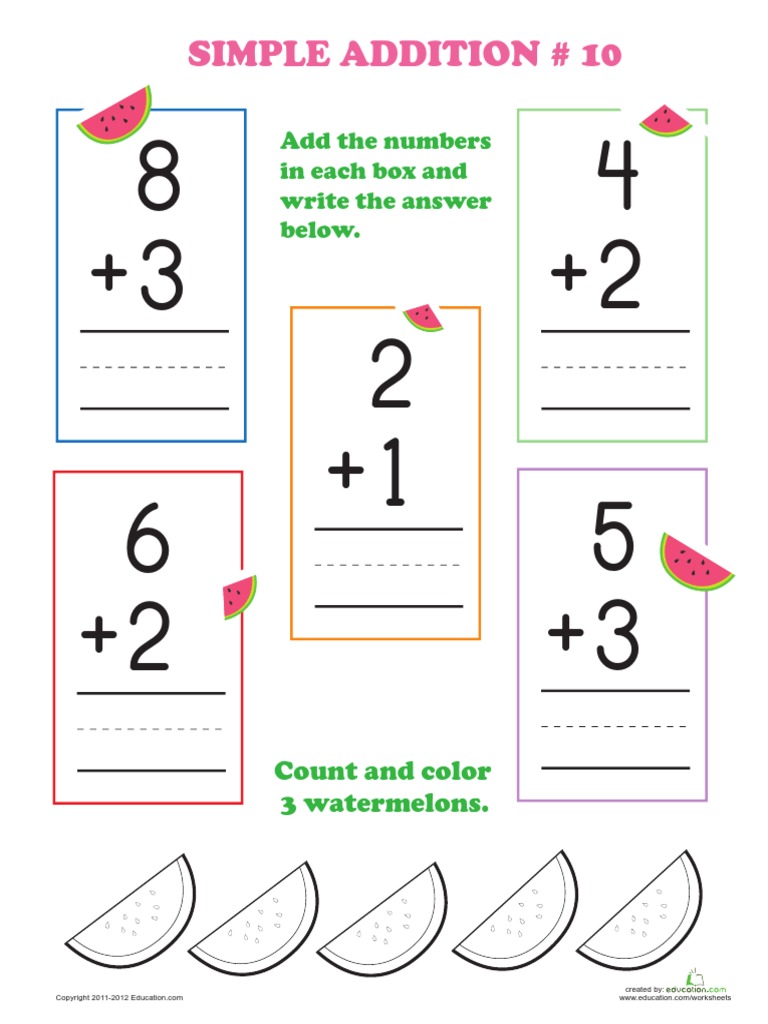 Preschool Addition 10 | PDF
