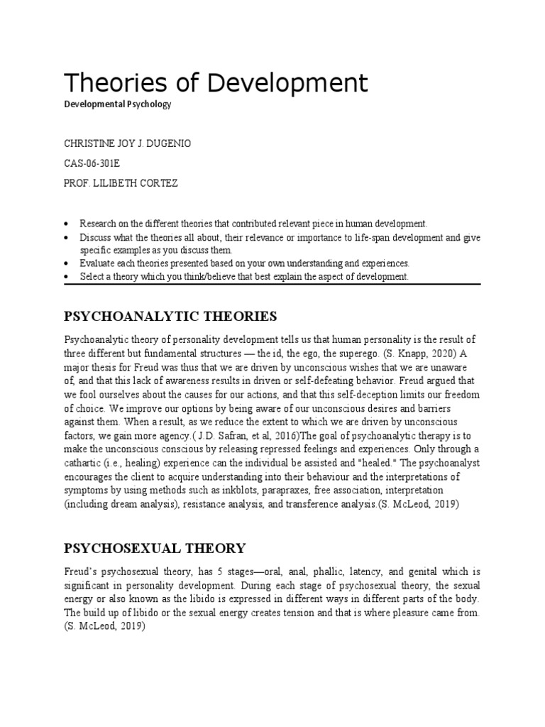 Dugenio Theories of Development | PDF | Cognitive Development ...
