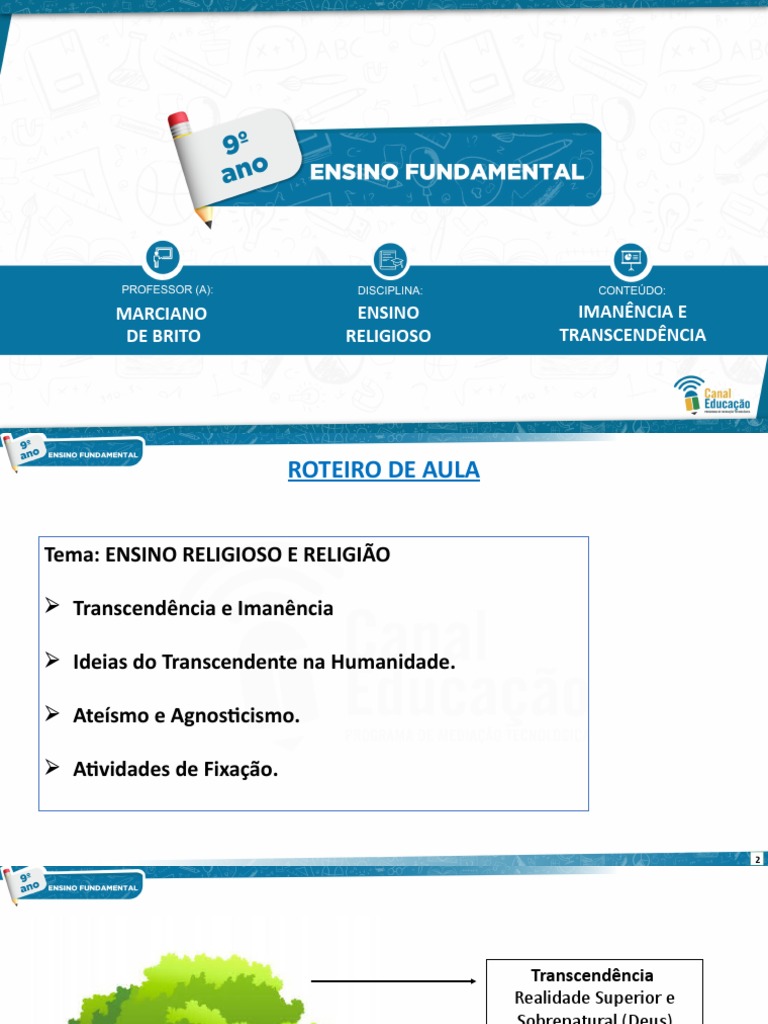 Transcendência no Ensino Religioso | PDF | Deus | Ateísmo