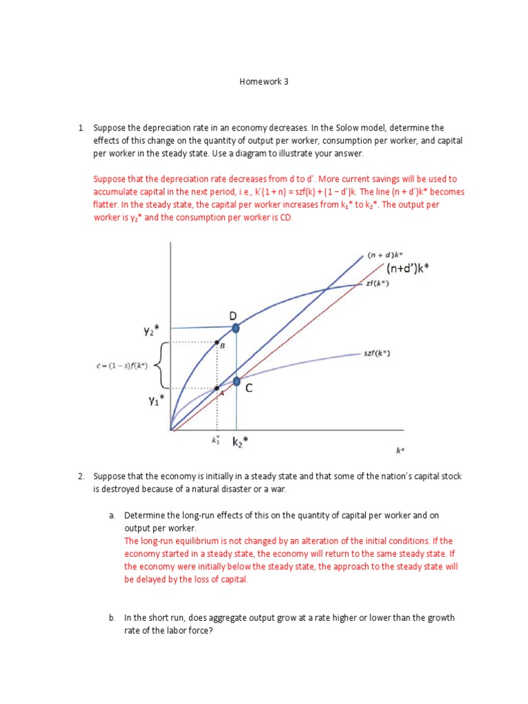 Homework 3 - Answer | PDF | Economic Growth | Macroeconomics
