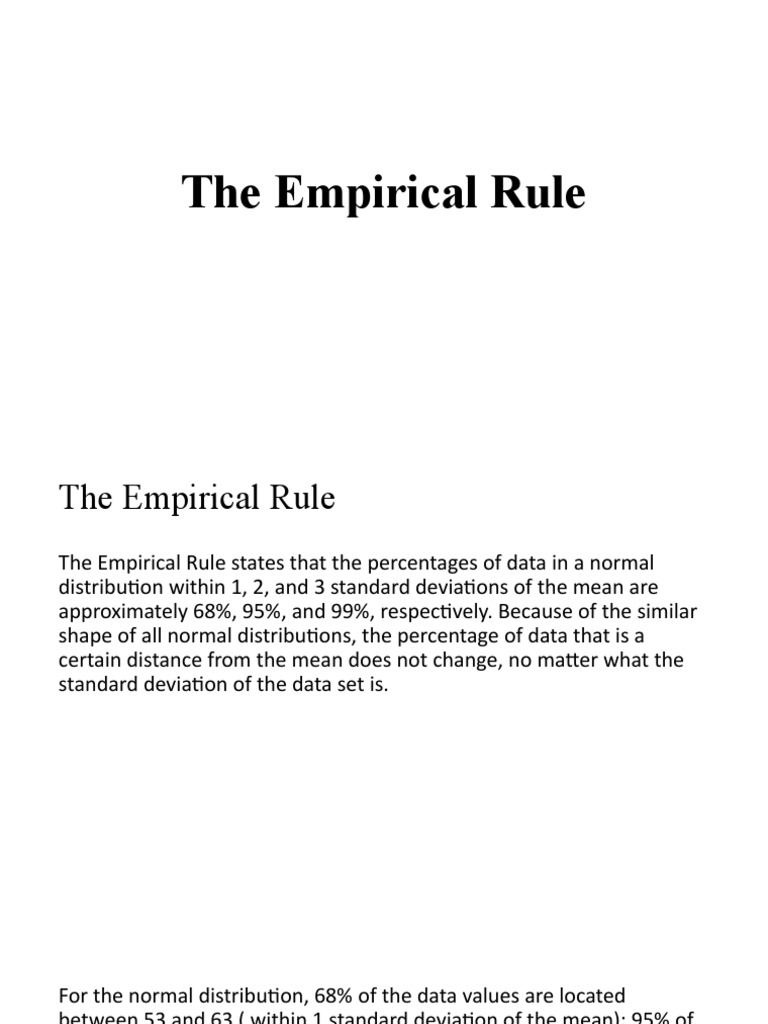 The Empirical Rule | PDF | Standard Deviation | Mean The Empirical Rule | PDF | Standard Deviation | Mean