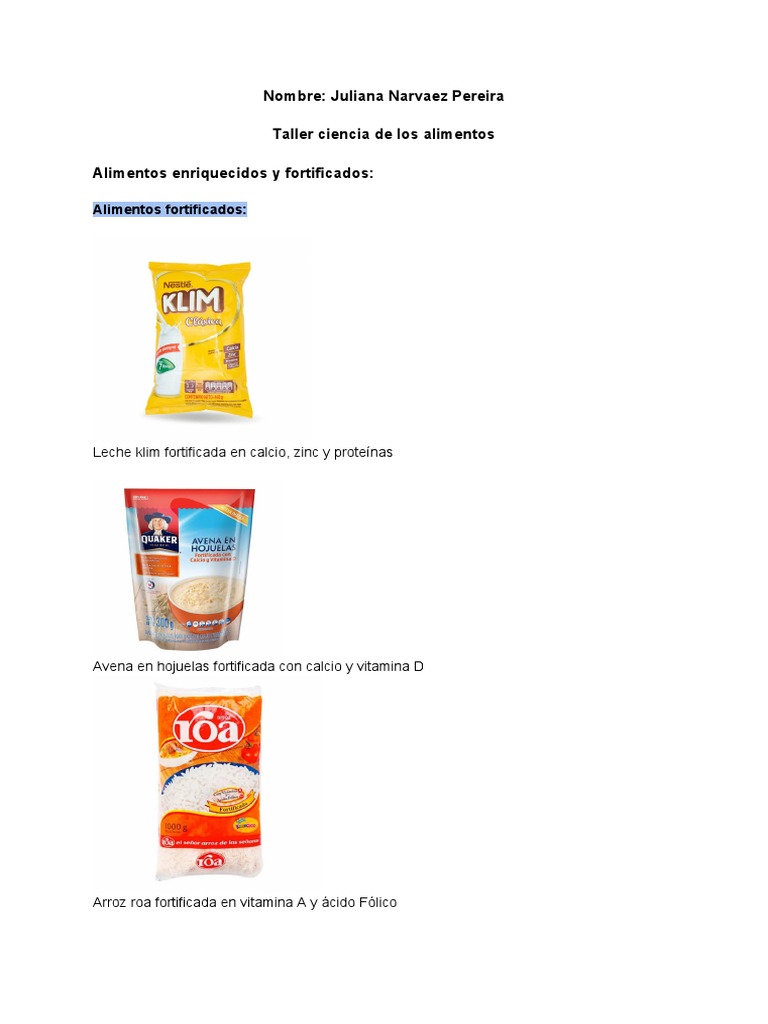 Alimentos Fortificados | PDF | Alimentos | Vitamina