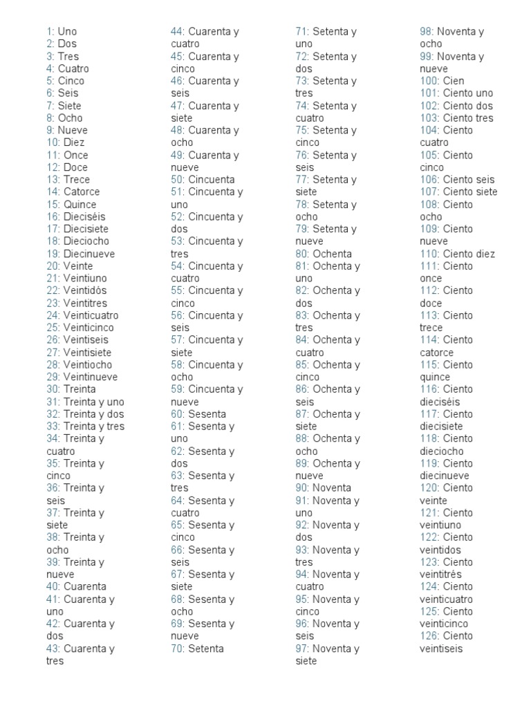 Numeros Del 1 Al 5000 | PDF