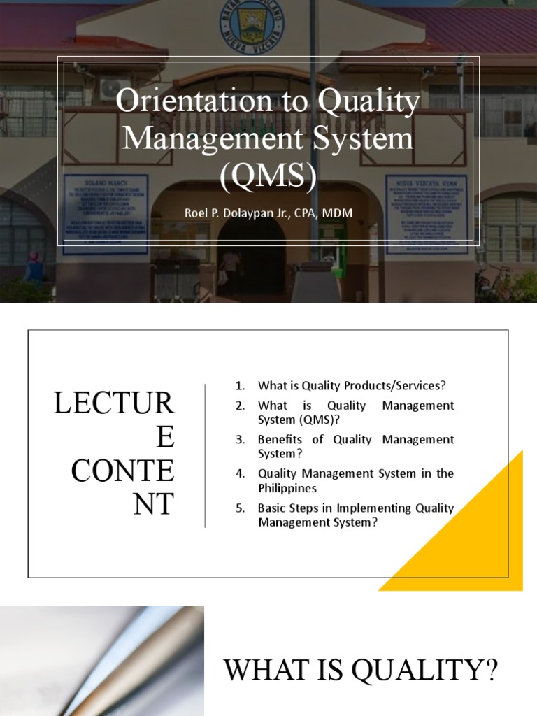 Orientation To Quality Management System (QMS) | PDF | Quality Management System | Quality ...