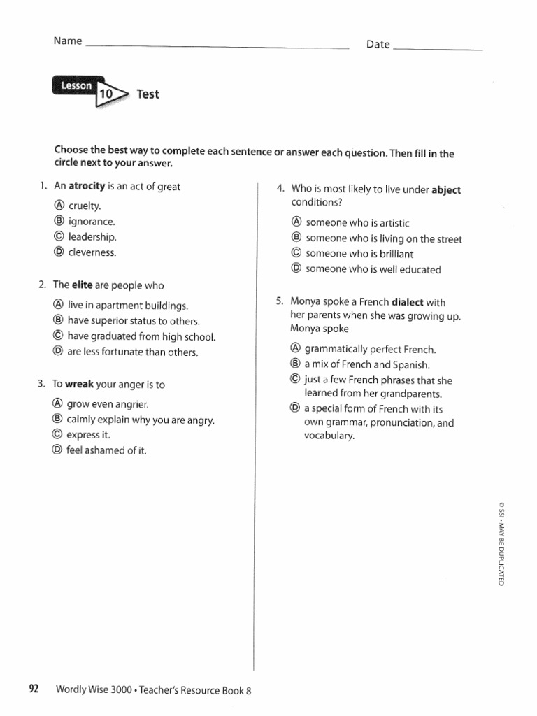 Wordly Wise 10 | PDF