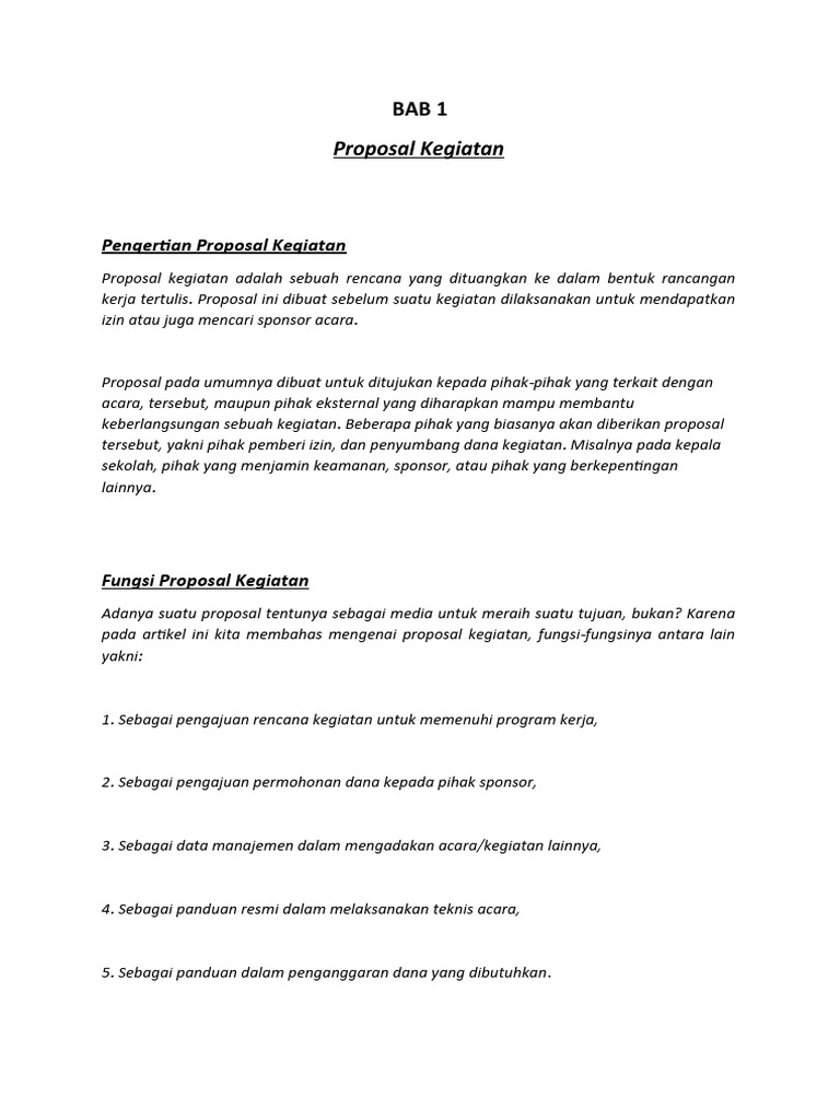 BAB 1 Proposal Kegiatan | PDF
