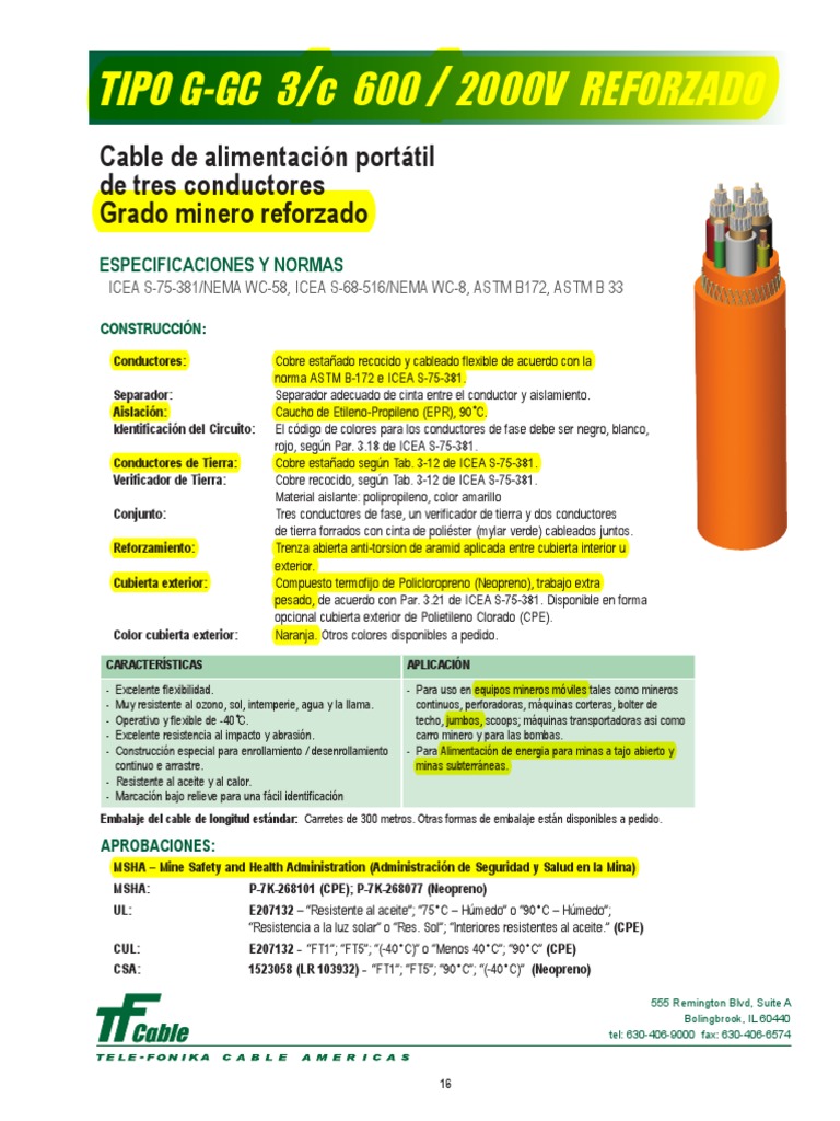 Cable G-GC Grado Minero Reforzado - Geyer Kabel PDF | PDF | Conductor ...