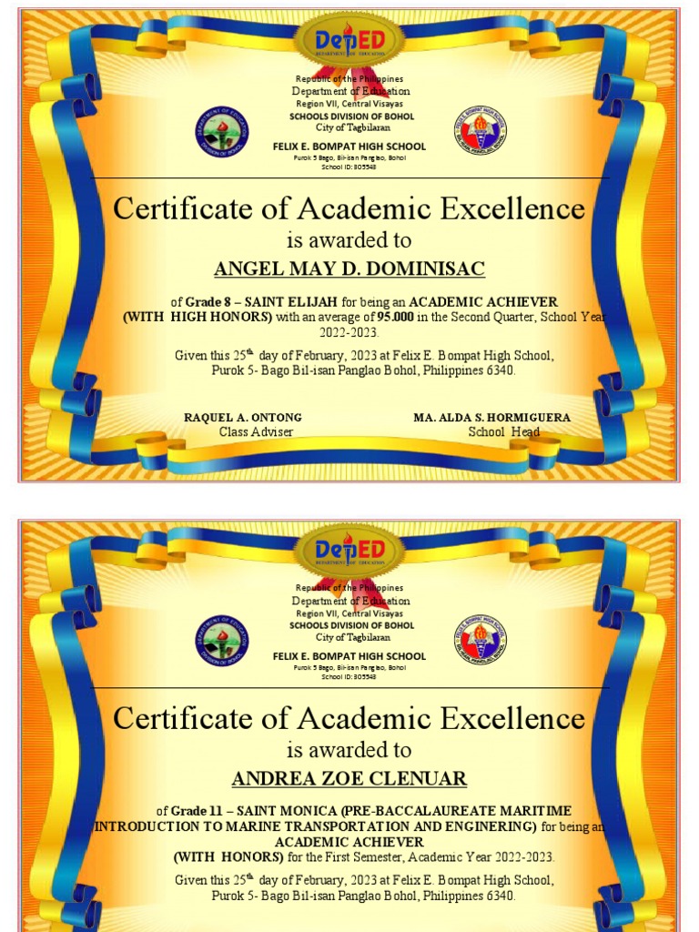 Academic Excellence Awards 2023 | PDF